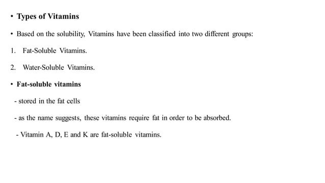 biology - vitamins-types, functions, properties | PPT