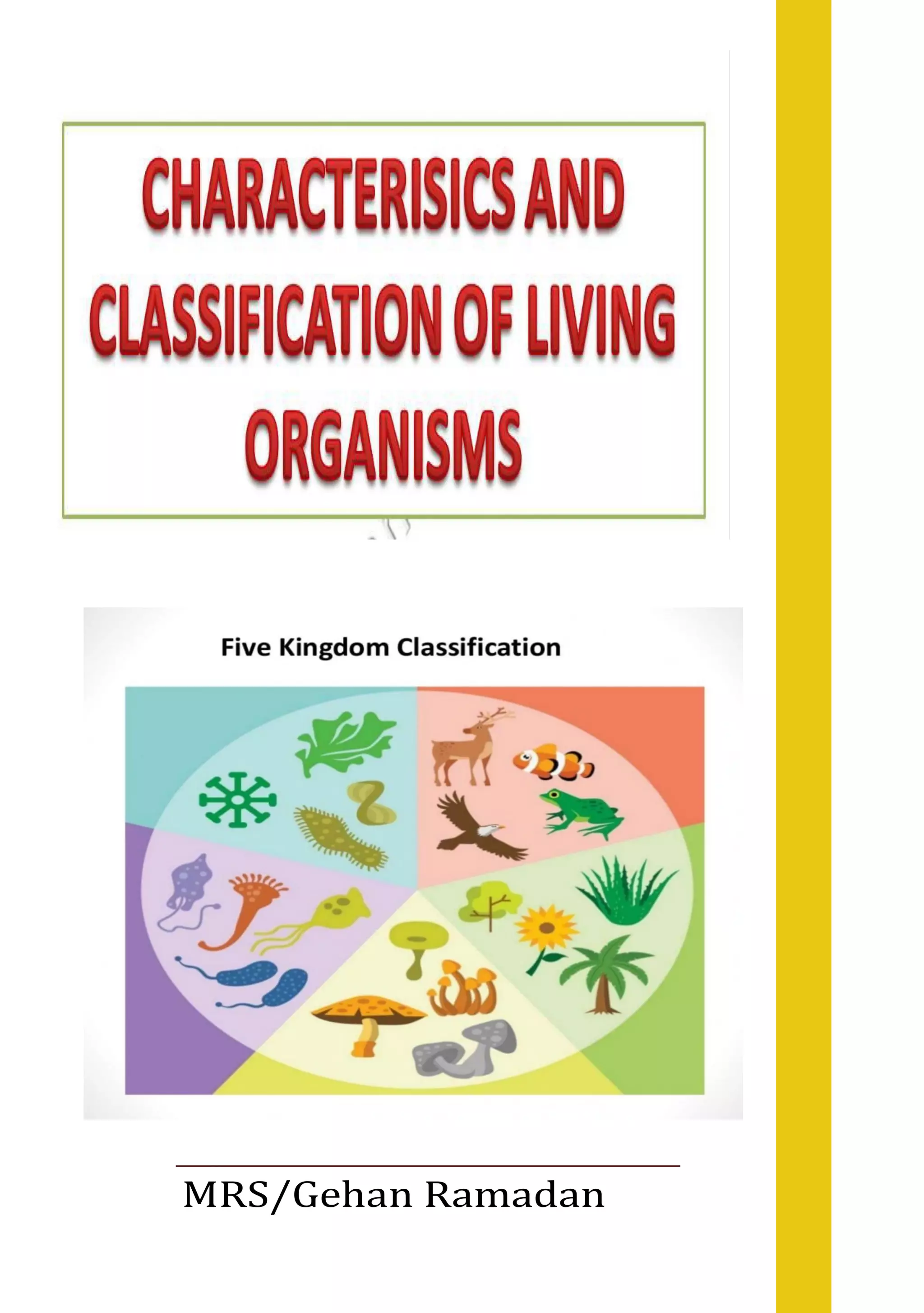 biology 1. Classification Of Living Organisms notes (Dr. jehan Ramadan ...
