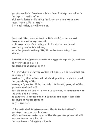 Biology 103 Laboratory Exercise – Genetic Problems .docx