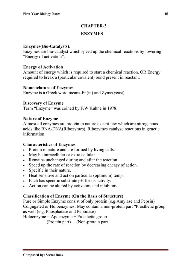Biology First Year Complete 14 Chapters | PDF | Chemistry | Science