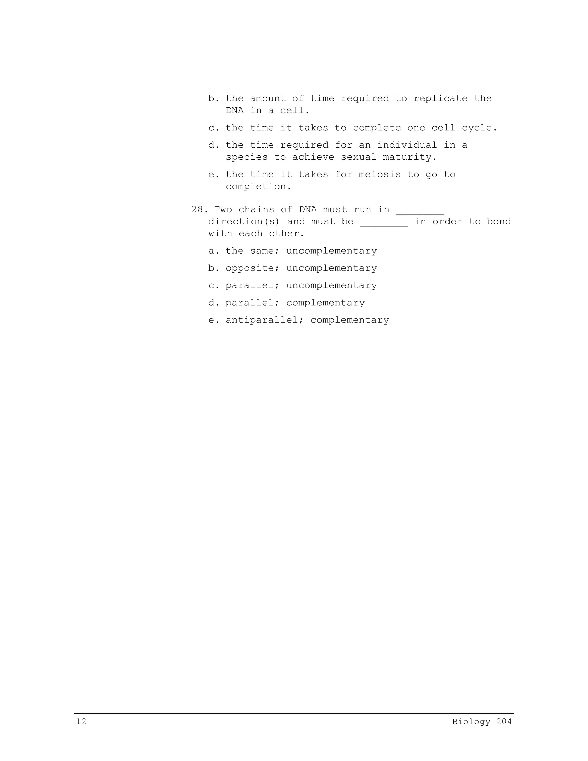 Biology 204 Principles of Biology I Assignment 2C | PDF | Genetics | Science