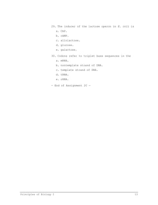 Biology 204 Principles of Biology I Assignment 2C | PDF | Genetics | Science