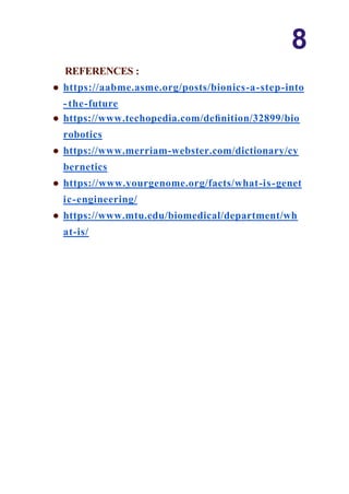 Biology presentation regarding biomedical engineering | PPTX