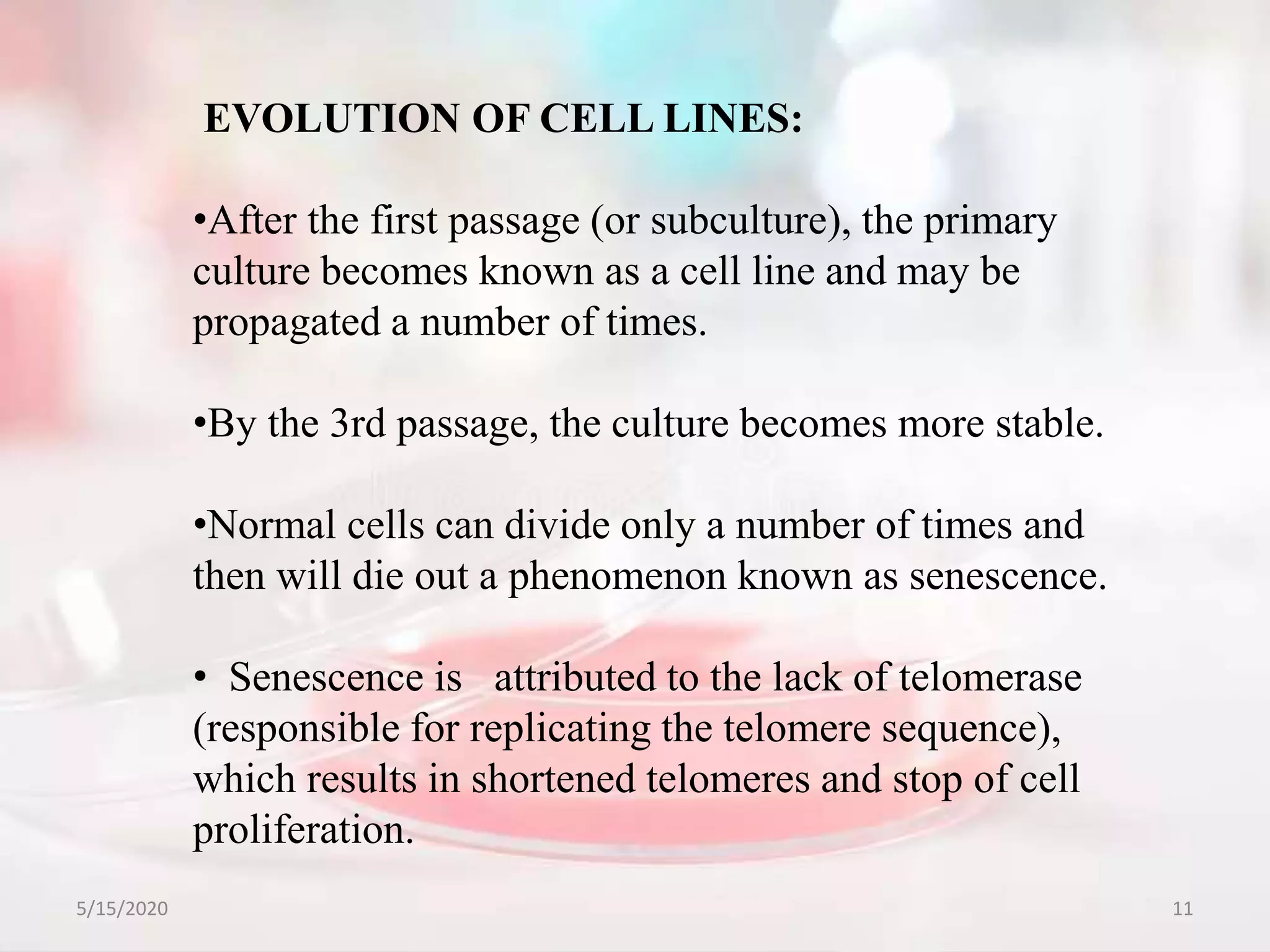 Biology and characterization of the cell culture | PPTX