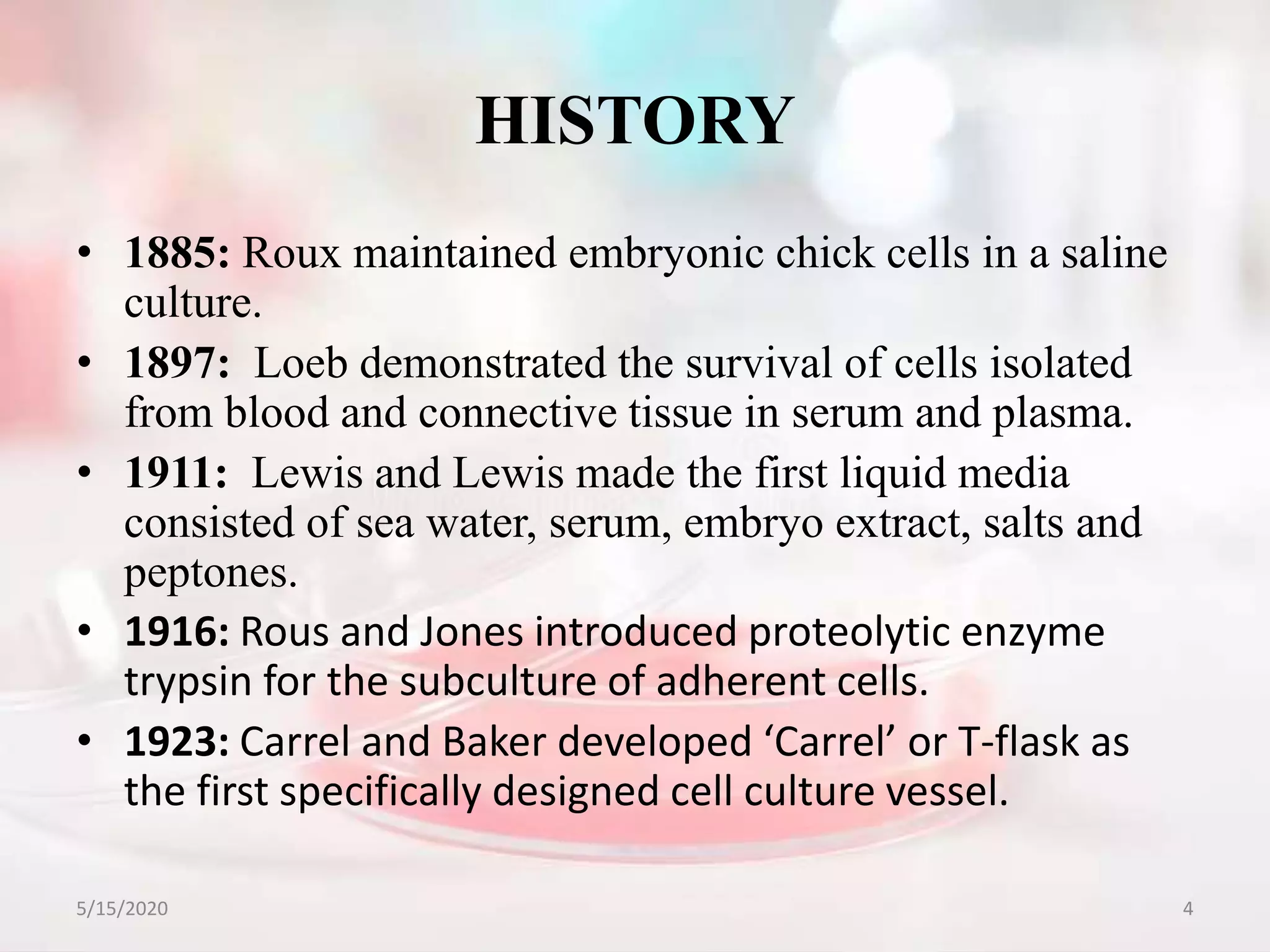 Biology and characterization of the cell culture | PPTX