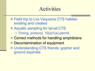 Biology And Conservation Of The California Tiger Salamander Revised ...