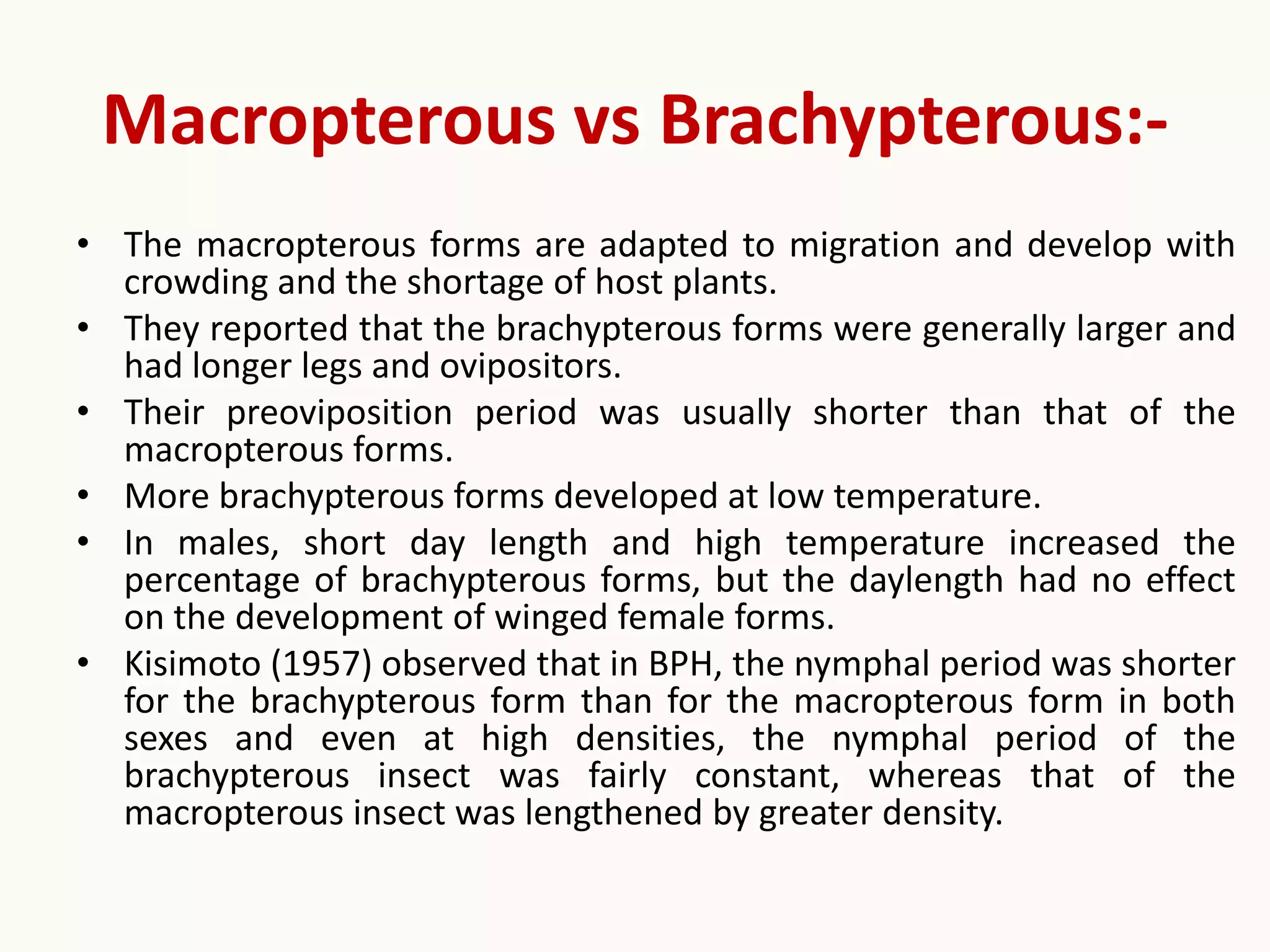 Biology and management of brown plant hopper ( | PPTX