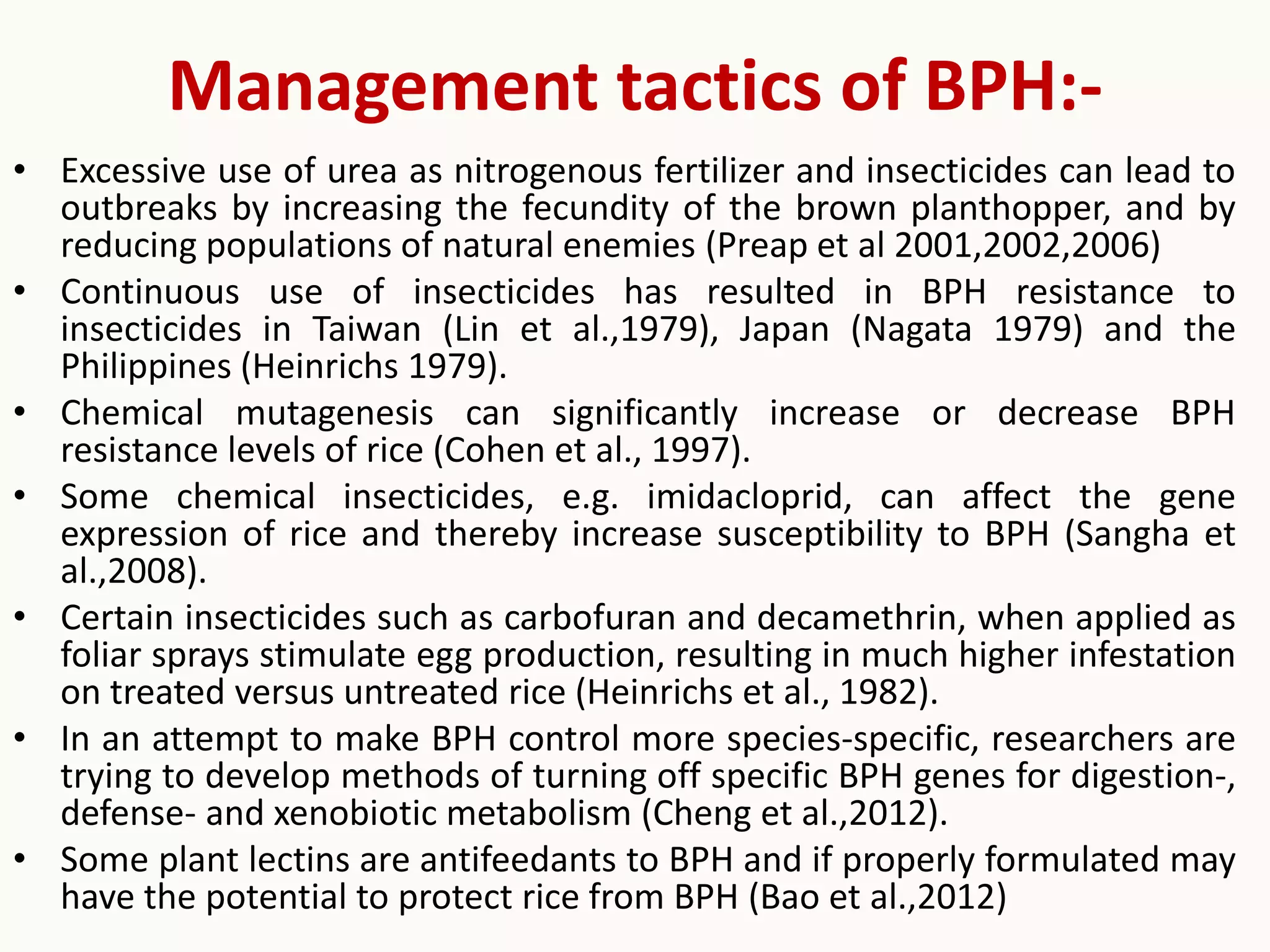 Biology and management of brown plant hopper ( | PPTX