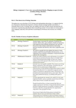 Animal Dissections in the Biology Classroom. By Janice Fung. 2012. | PDF