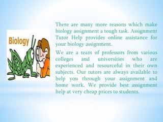 Biology assignment help | PPTX