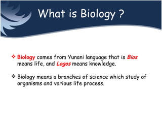 Biology as the study of life and living | PPT