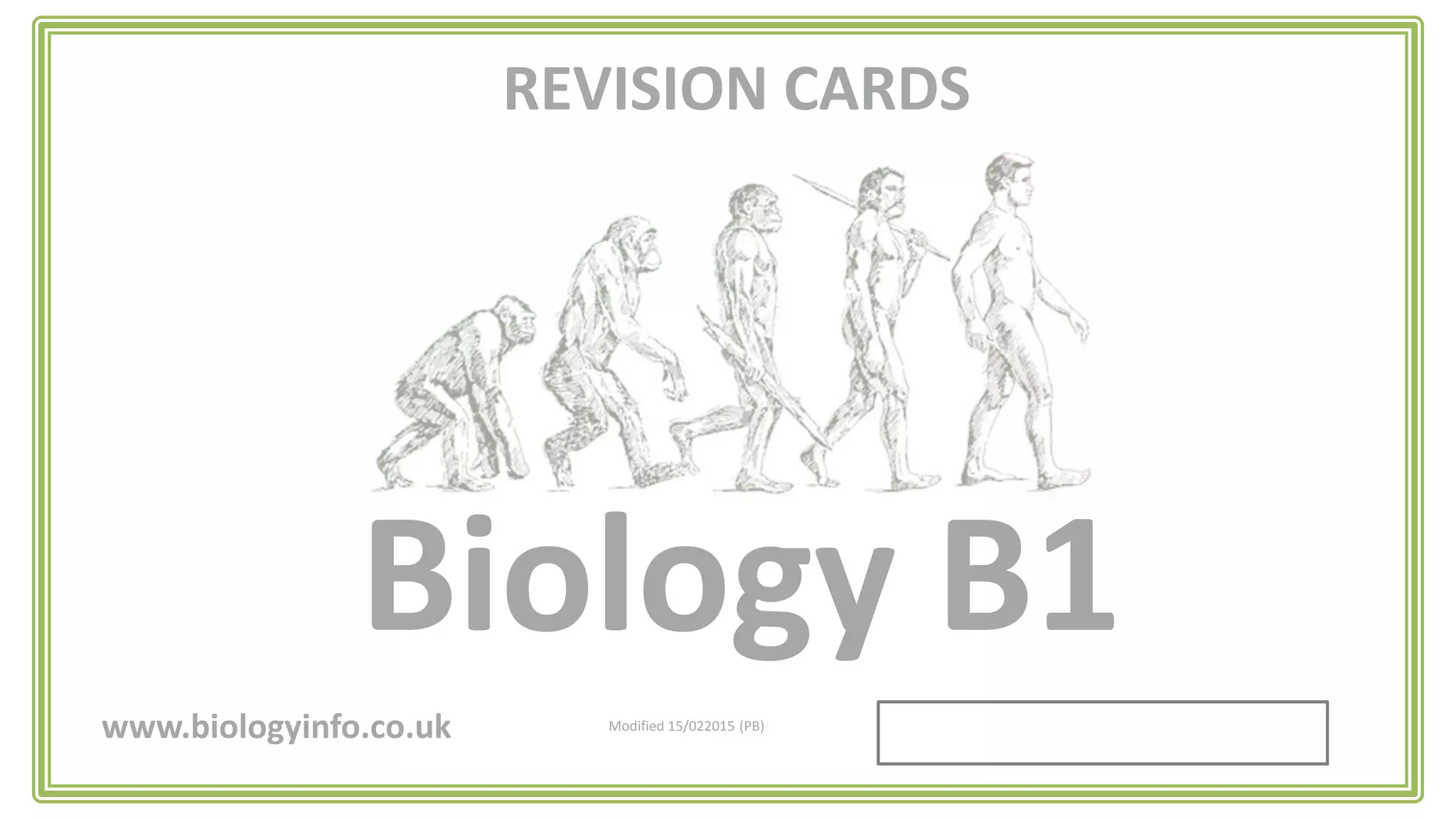 Biology b1 revision_cards | PDF