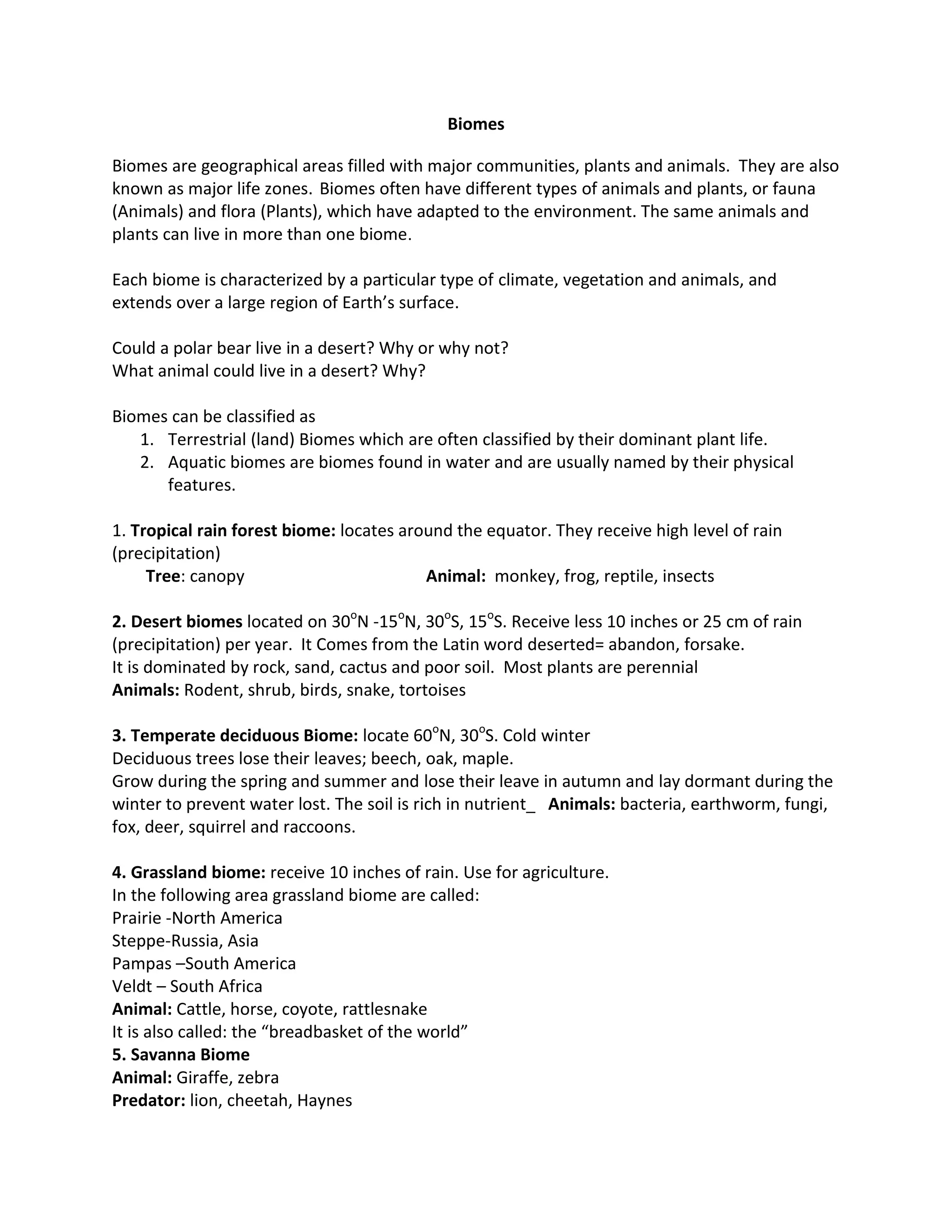 Biology: Biomes Video | PDF