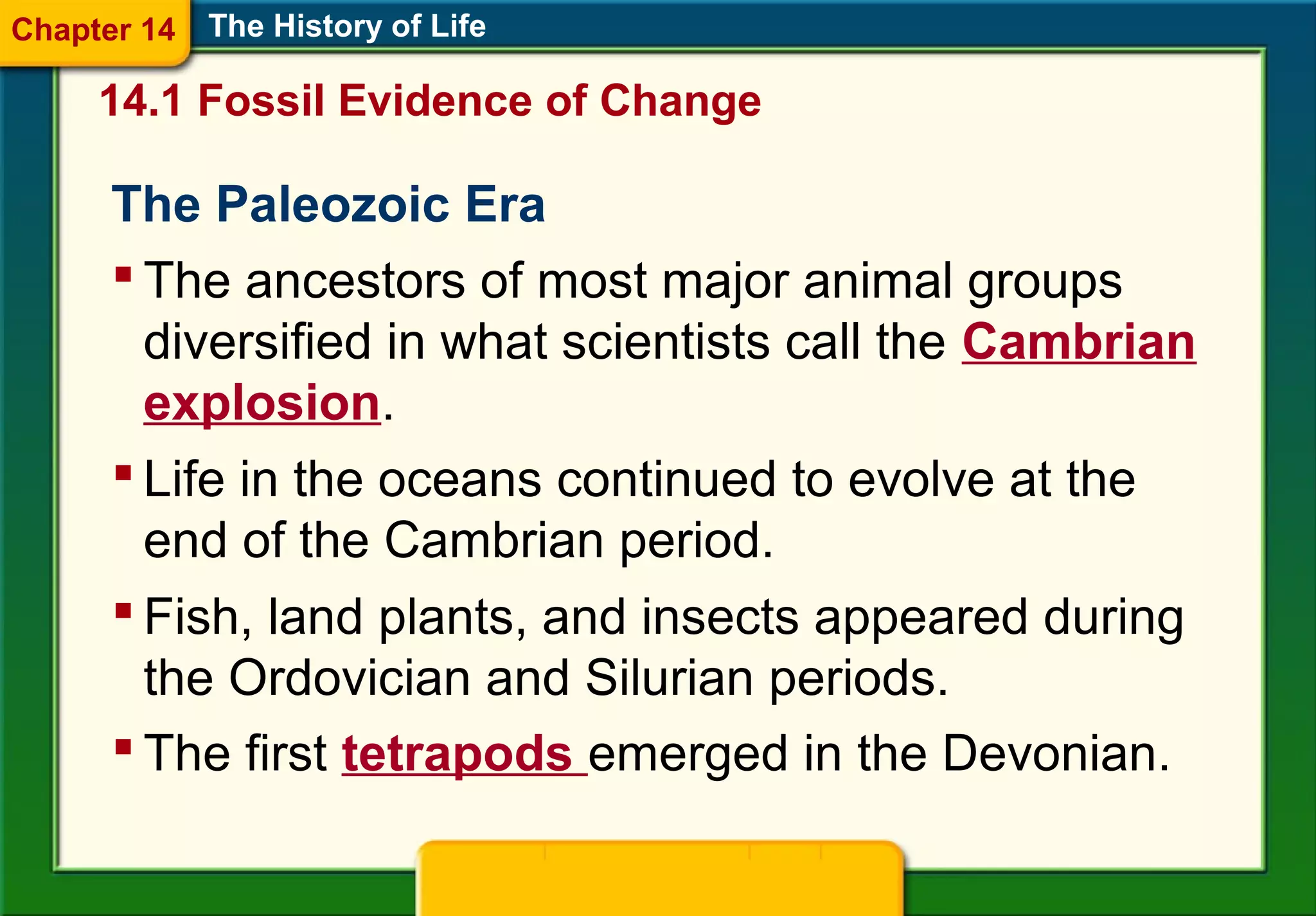 Biology Ch. 14 History of Life | PPT