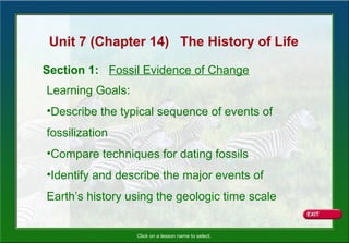 Biology Ch. 14 History of Life | PPT