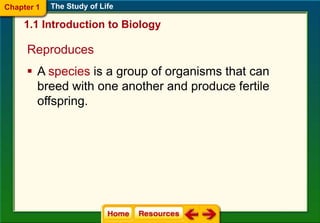 Biology introduction to life Ch. 1.ppt