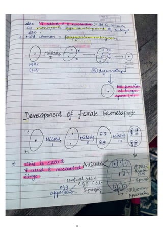 Sexual Reproduction in Flowering Plants Ch -2 Notes Class 12 Biology | PDF