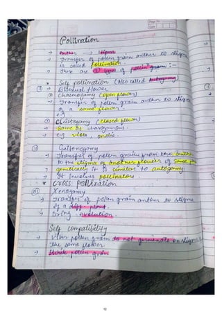 Sexual Reproduction in Flowering Plants Ch -2 Notes Class 12 Biology | PDF