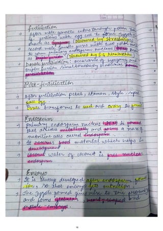 Sexual Reproduction in Flowering Plants Ch -2 Notes Class 12 Biology | PDF