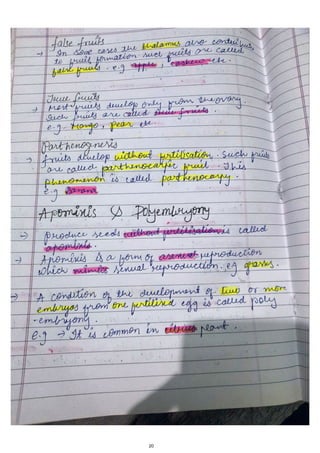 Sexual Reproduction in Flowering Plants Ch -2 Notes Class 12 Biology | PDF