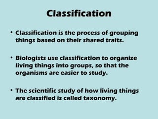 Classifying Organisms for Grade 7- Taxonomy | PPT