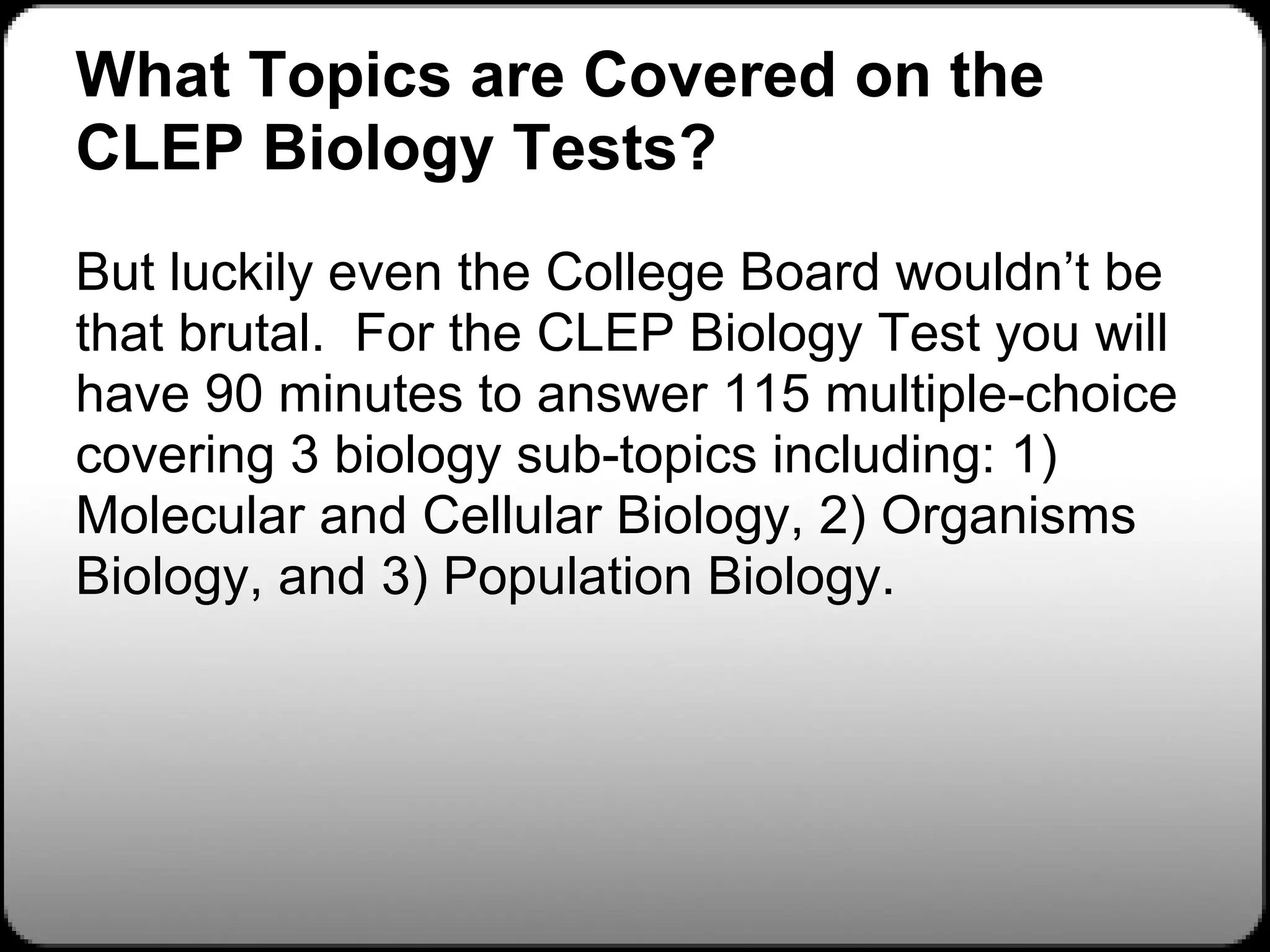 Biology CLEP Study Guides & Biology CLEP Practice Tests | PDF