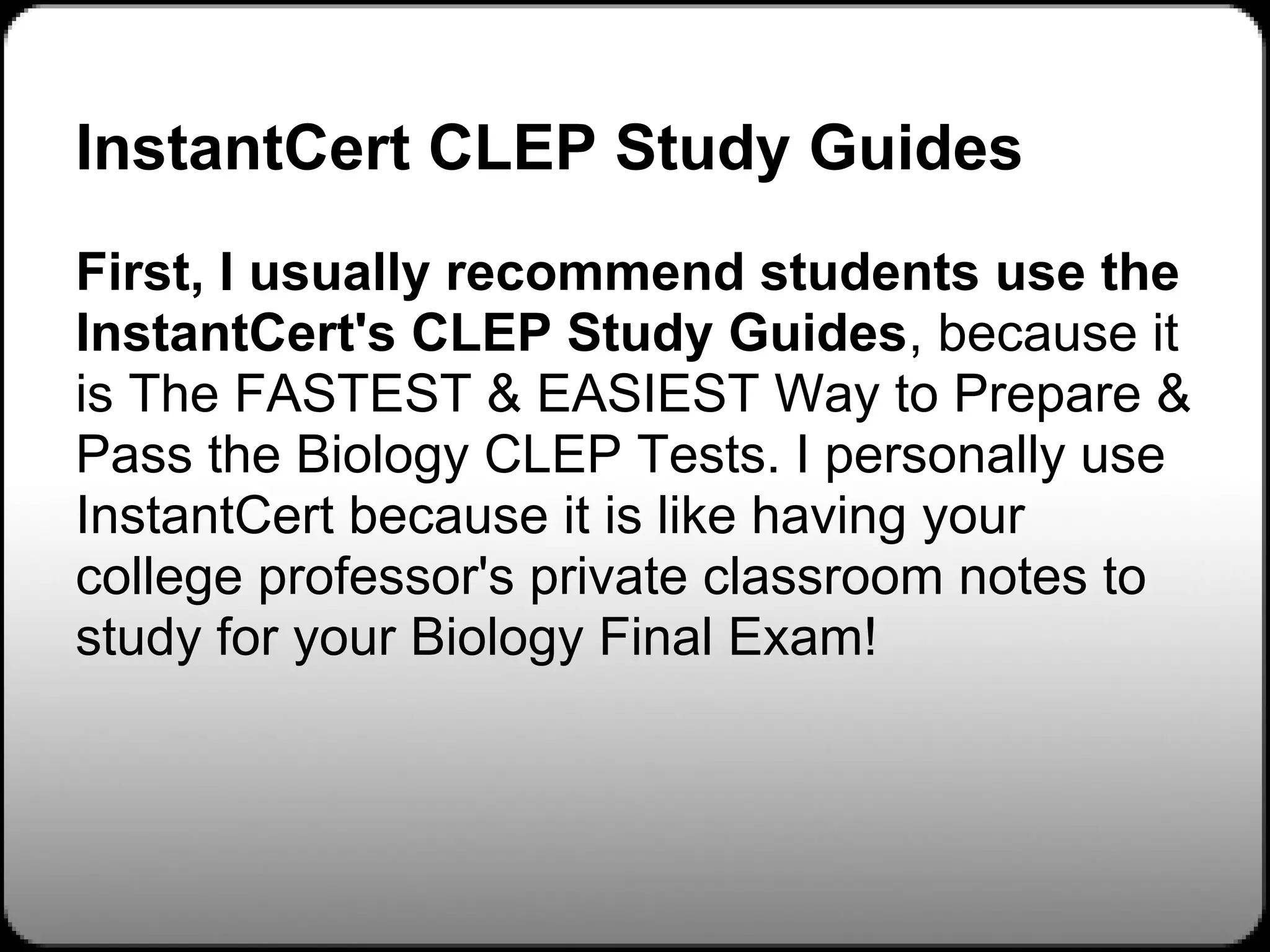 Biology CLEP Study Guides & Biology CLEP Practice Tests | PDF