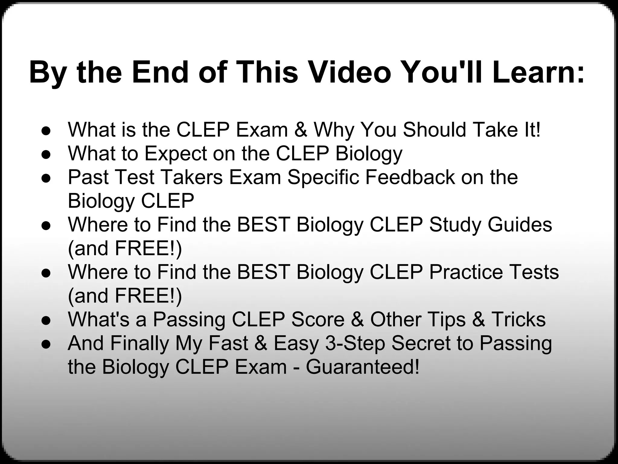 Biology CLEP Study Guides & Biology CLEP Practice Tests | PDF