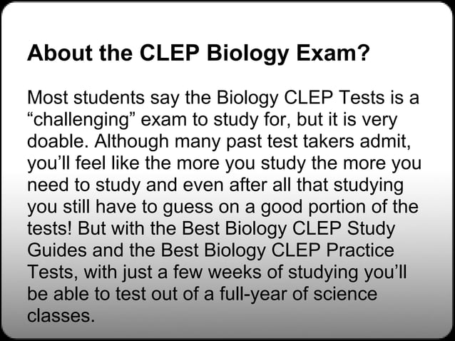 Biology CLEP Study Guides & Biology CLEP Practice Tests | PPT