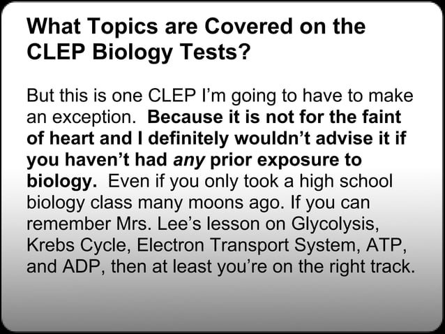 Biology CLEP Study Guides & Biology CLEP Practice Tests | PPT