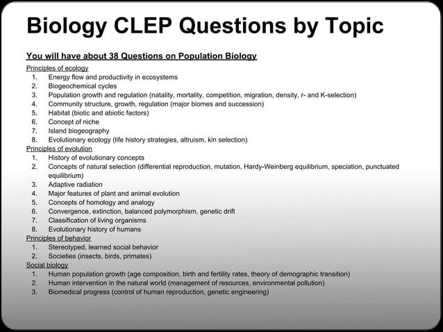 Biology CLEP Study Guides & Biology CLEP Practice Tests | PPT