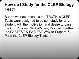 Biology CLEP Study Guides & Biology CLEP Practice Tests | PPT