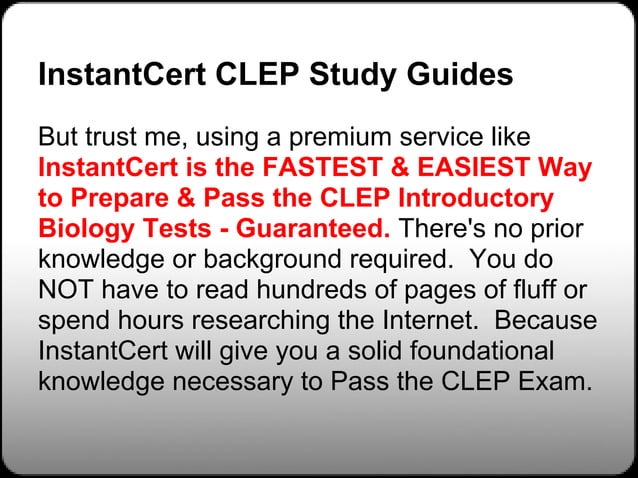 Biology CLEP Study Guides & Biology CLEP Practice Tests | PPT