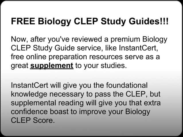 Biology CLEP Study Guides & Biology CLEP Practice Tests | PPT