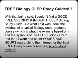 Biology CLEP Study Guides & Biology CLEP Practice Tests | PPT