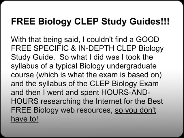 Biology CLEP Study Guides & Biology CLEP Practice Tests | PPT