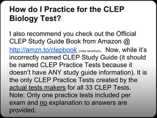 Biology CLEP Study Guides & Biology CLEP Practice Tests | PPT