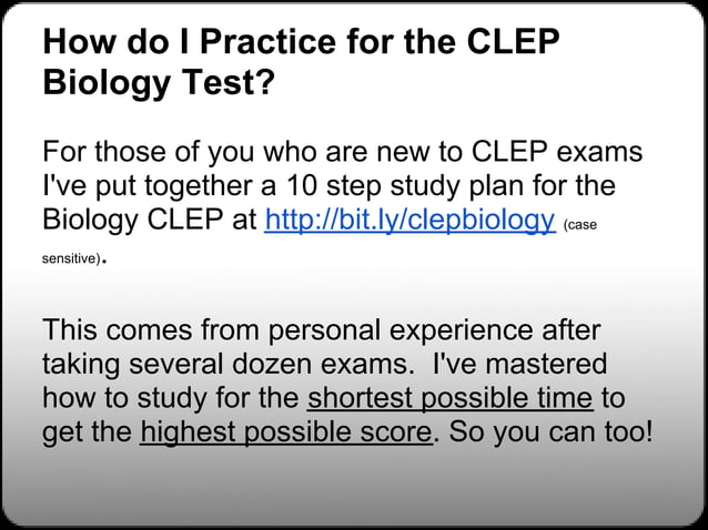 Biology CLEP Study Guides & Biology CLEP Practice Tests | PPT