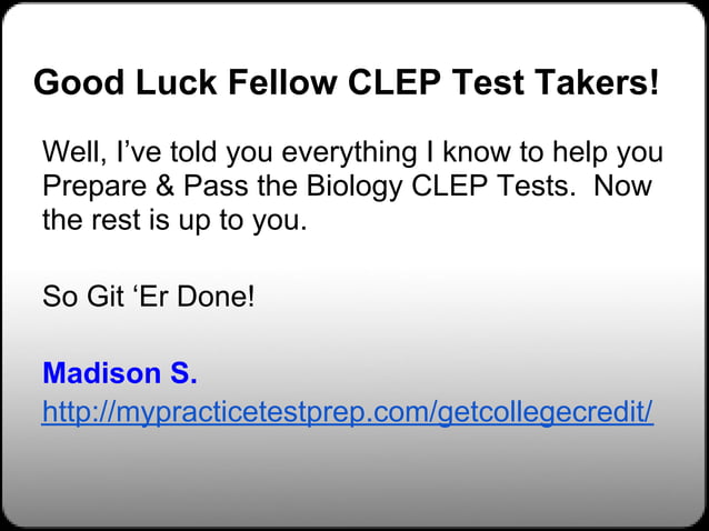 Biology CLEP Study Guides & Biology CLEP Practice Tests | PPT
