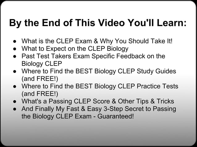 Biology CLEP Study Guides & Biology CLEP Practice Tests | PPT
