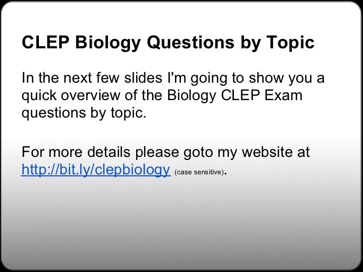 Biology CLEP Study Guides & Biology CLEP Practice Tests