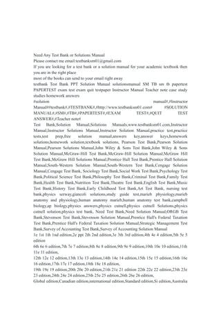 Biology concepts and applications test bank and solution manuals | PDF