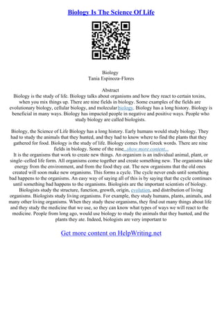 Biology Essay Topics | PDF | Undergraduate Education | College Education