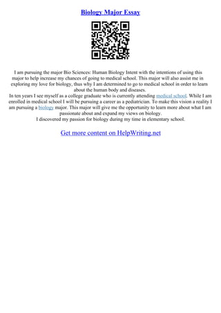 Biology Essay Topics | PDF