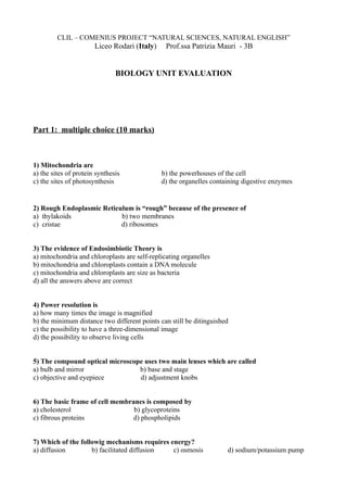 Biology evaluation | DOC