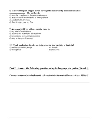 Biology evaluation | DOC