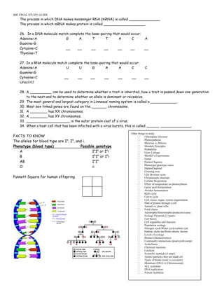 Biology final exam study guide | PDF