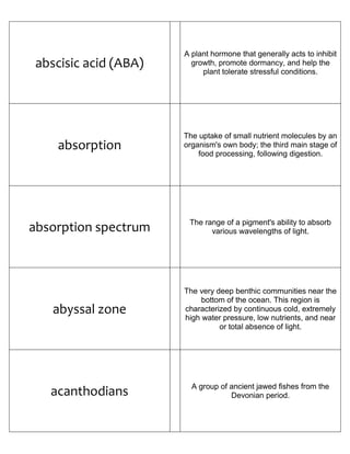 Biology Flash Cards Part I | PDF