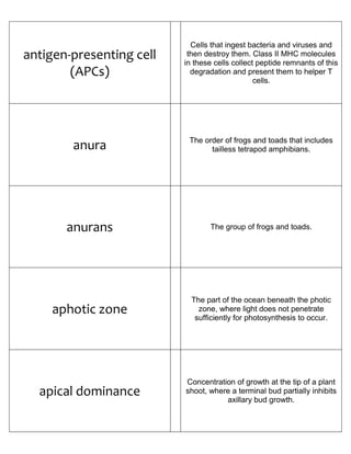 Biology Flash Cards Part I | PDF