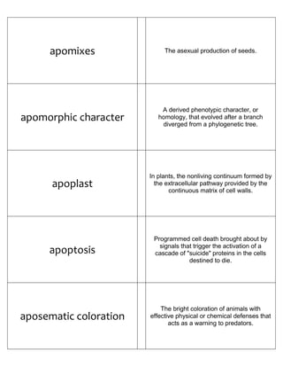Biology Flash Cards Part I | PDF